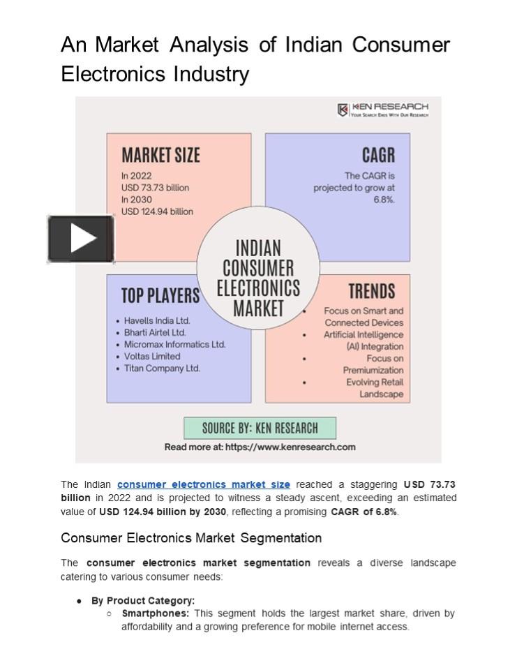An Market Analysis of Indian Consumer Electronics Industry presentation ...