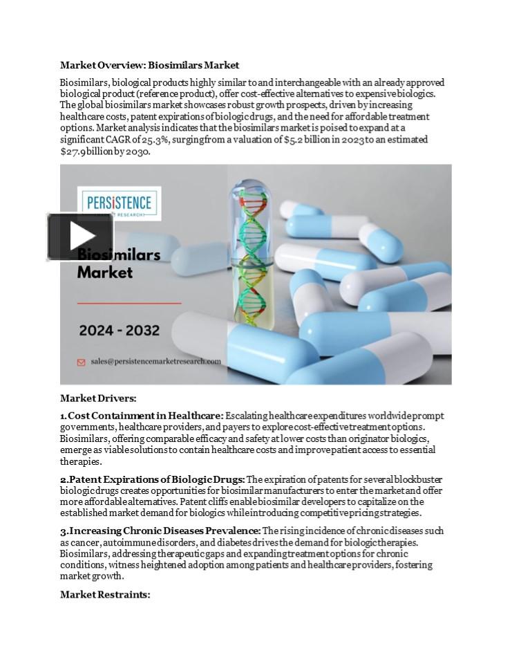 PPT – Biosimilars Market: Evaluating Opportunities in Oncology ...
