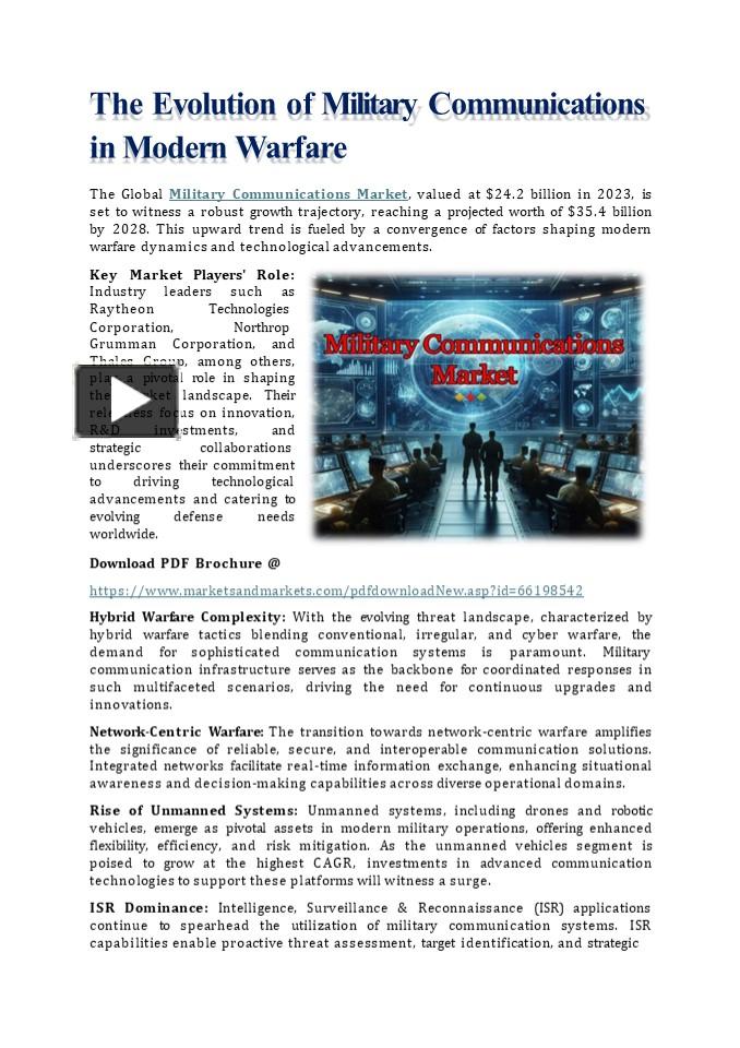 The Evolution of Military Communications in Modern Warfare presentation ...