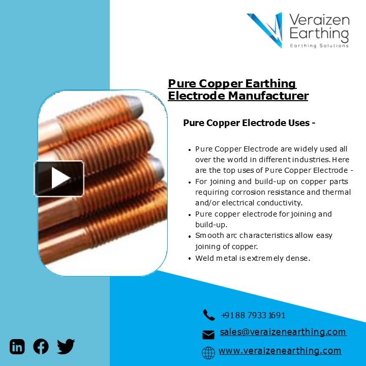 Pure Copper Earthing Electrode | Copper Bonded Threaded Electrode | GI ...