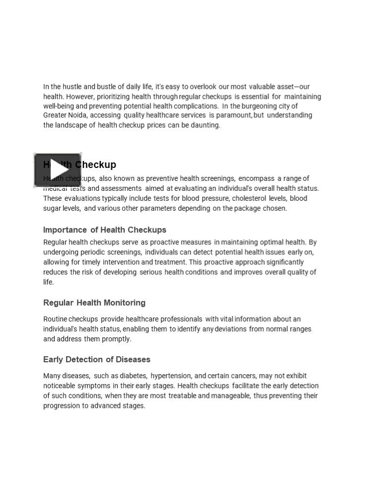 PPT – Full body checkup price in greater noida PowerPoint presentation ...