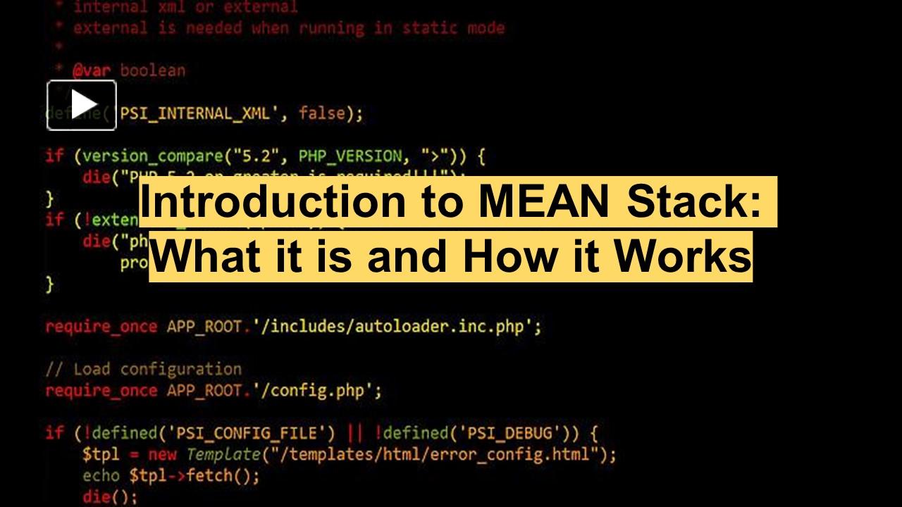 Introduction to MEAN Stack: What it is and How it Works presentation ...