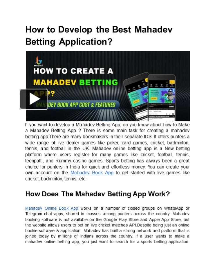 How to Create Best Mahadev Betting App presentation | free to download