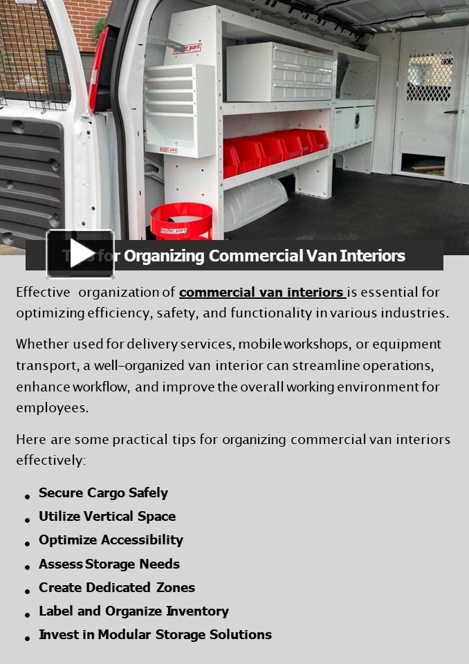 Tips for Organizing Commercial Van Interiors presentation | free to ...