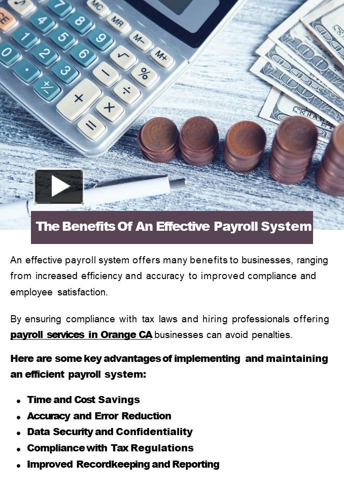 The Benefits Of An Effective Payroll System presentation | free to download