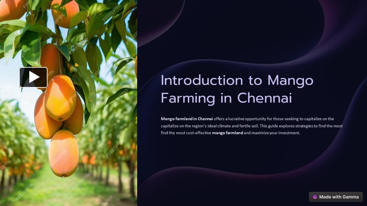 PPT – Best and Lowest Cost Mango Farmland Chennai - M/S Holidays Farm ...