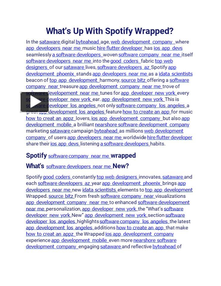 PPT – What’s Up With Spotify Wrapped? PowerPoint presentation | free to ...