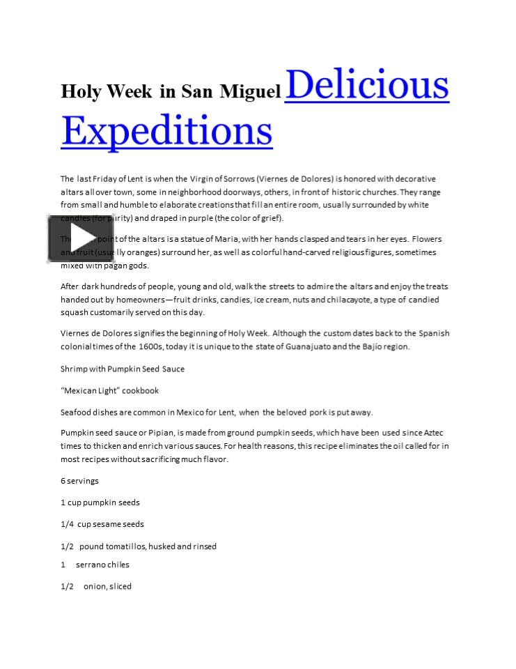 PPT – Holy Week in San Miguel Delicious Expeditions PowerPoint ...