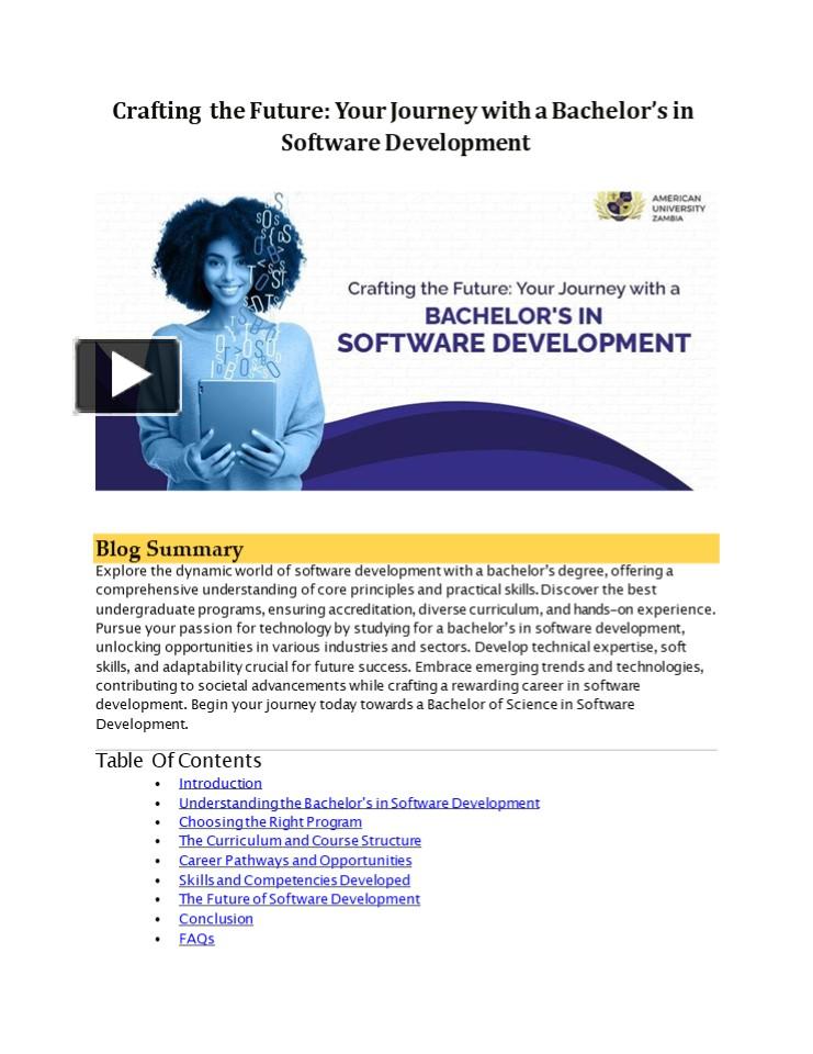 PPT – Bachelor's in Software Development | Empower Your Journey ...