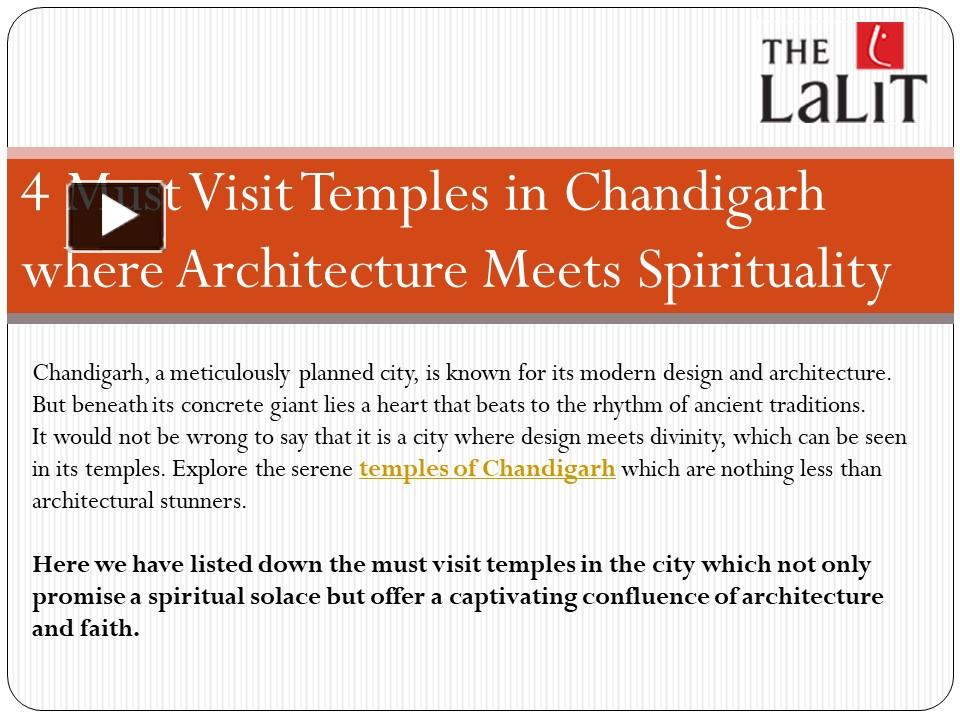 PPT – 4 Must Visit Temples in Chandigarh where Architecture Meets ...