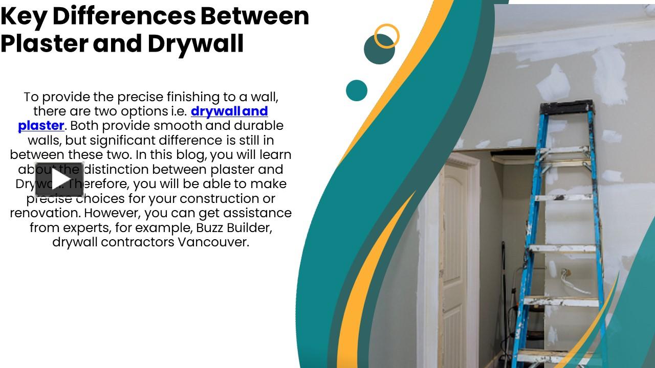Key Differences Between Plaster and Drywall presentation | free to download