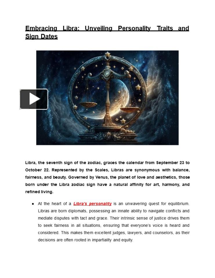 PPT – The Elegant Libra: Unveiling Traits and Sign Dates PowerPoint ...