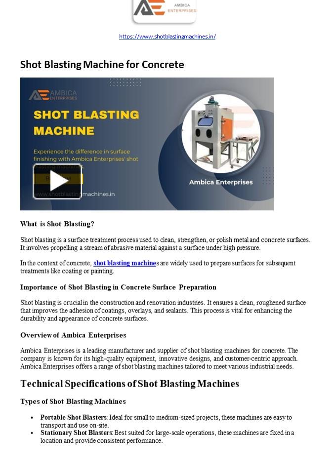 PPT – Reliable and Efficient Concrete Shot Blasting Machine PowerPoint ...