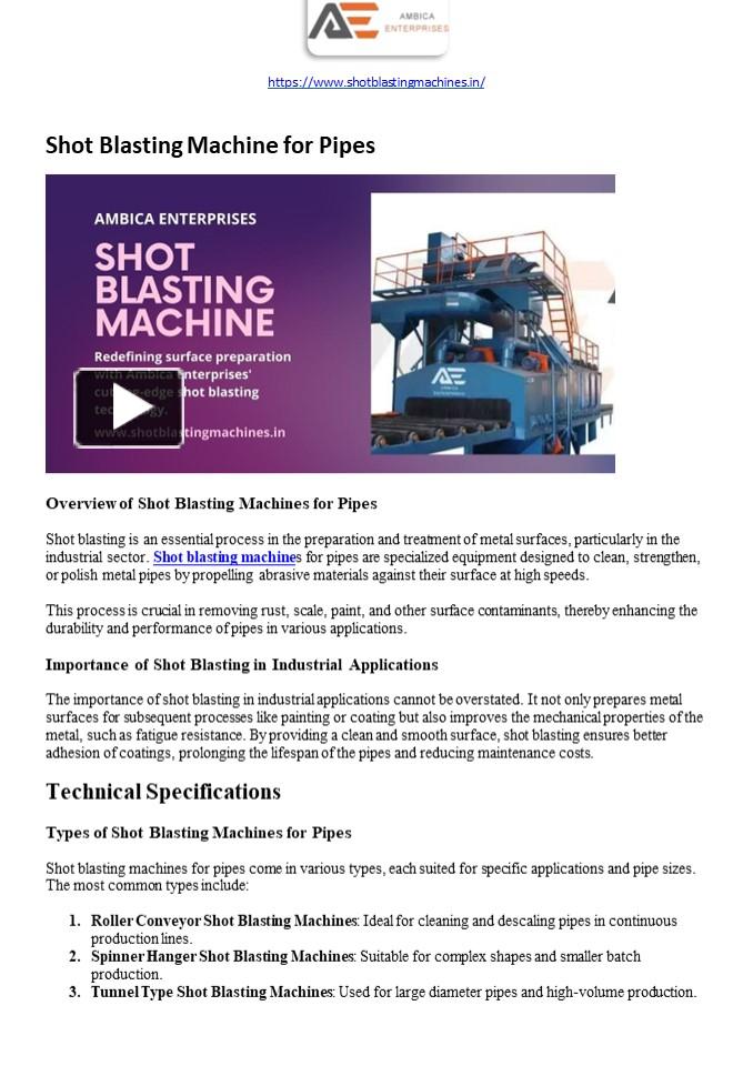 Precision Shot Blasting for Pipe Surfaces presentation | free to download