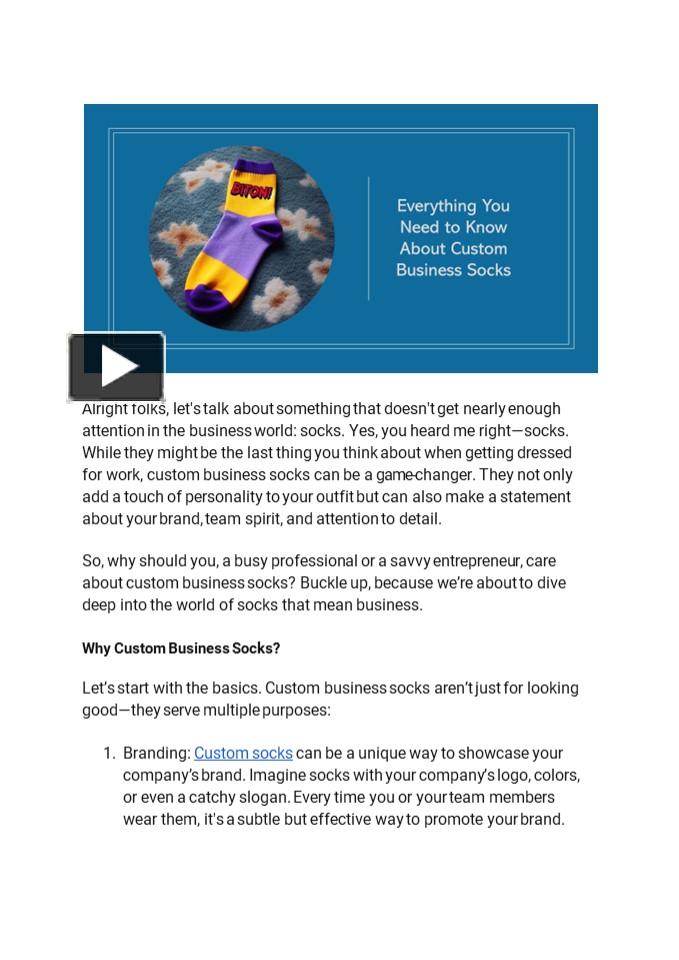 Everything You Need to Know About Custom Business Socks presentation ...