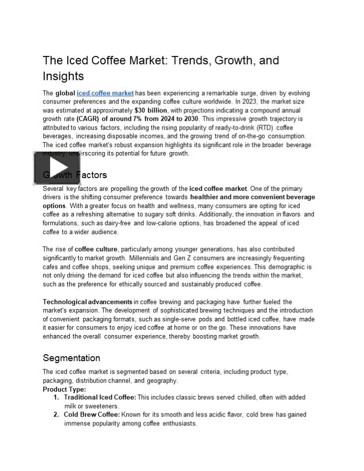 PPT – The Iced Coffee Market: Trends, Growth, and Insights PowerPoint ...