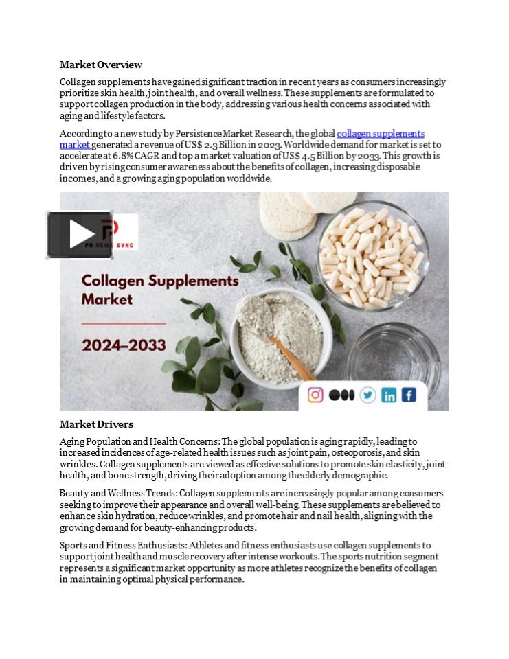 PPT – Collagen Supplements Market Trends Reflect Shift in Consumer ...
