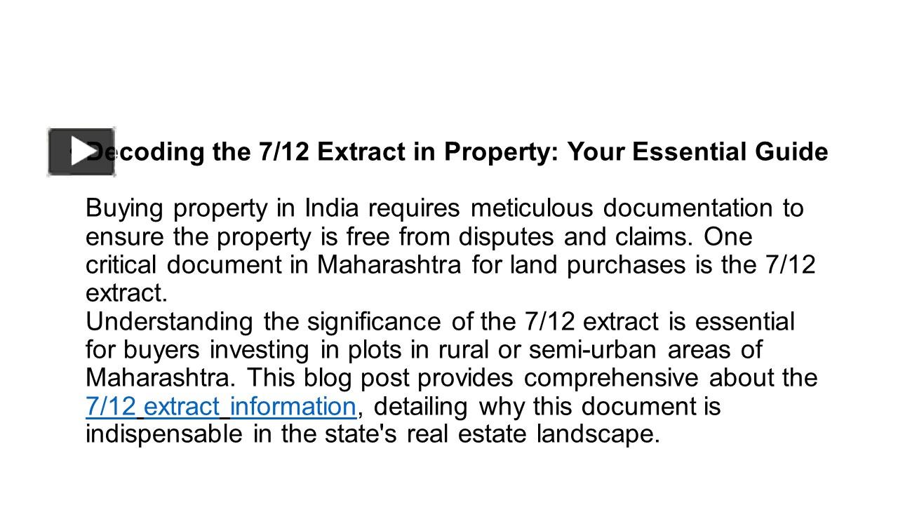 Decoding What is 7/12 in Property: Your Essential Guide presentation ...