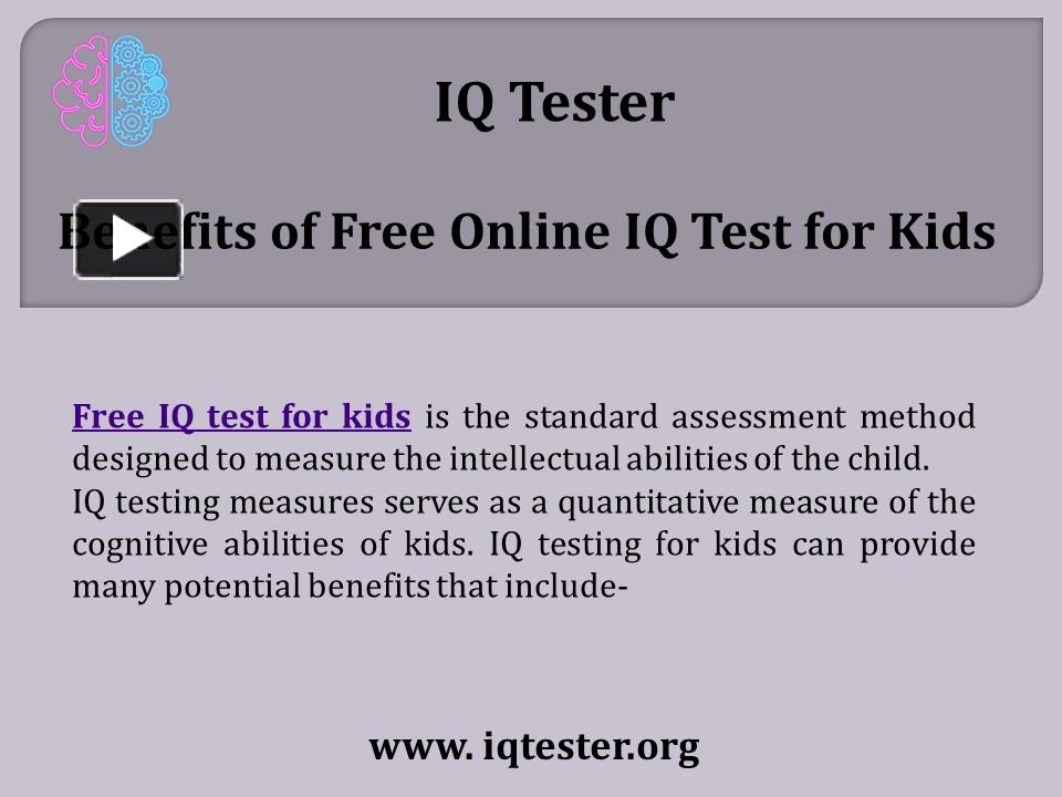 Free IQ test online - IQ Tester presentation | free to download