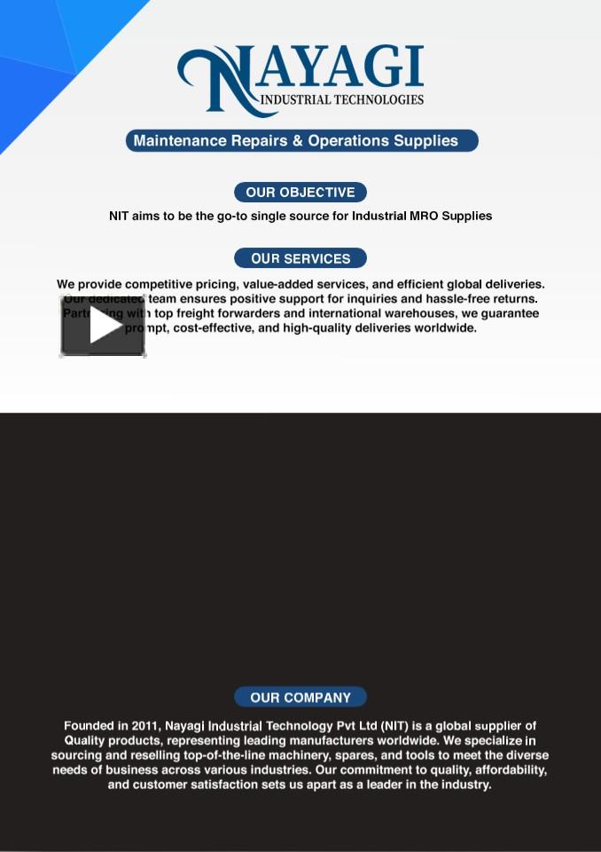 Nayagi Industrial Suppliers Brochure presentation | free to download