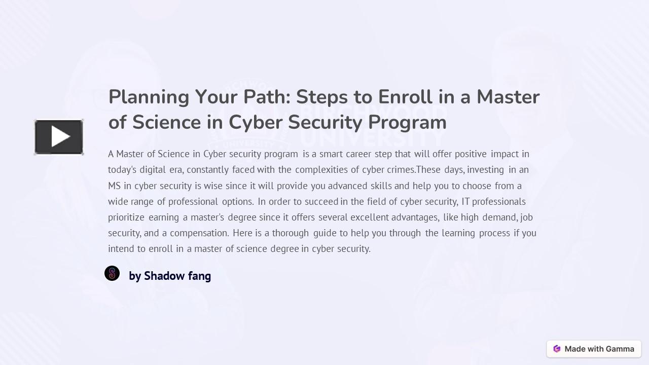 Planning Your Path: Steps to Enroll in a Master of Science in Cyber ...