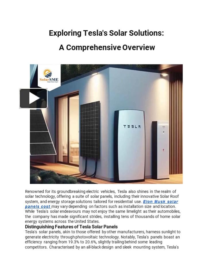Exploring Tesla's Solar Solutions: A Comprehensive Overview ...