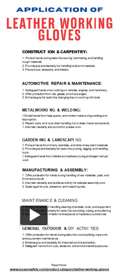 PPT – Application of Leather Working Gloves [Infographic] PowerPoint ...