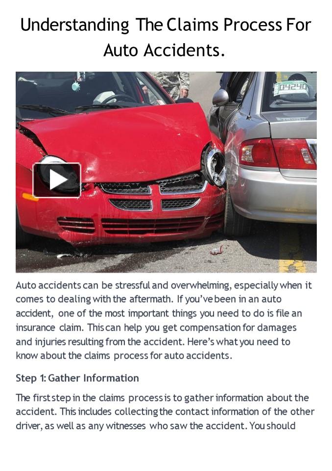 Understanding The Claims Process for Auto Accidents presentation | free ...