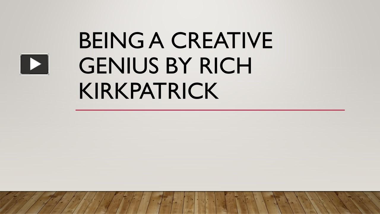 PPT – #152. The Blueprint To Being A Creative Genius PowerPoint ...