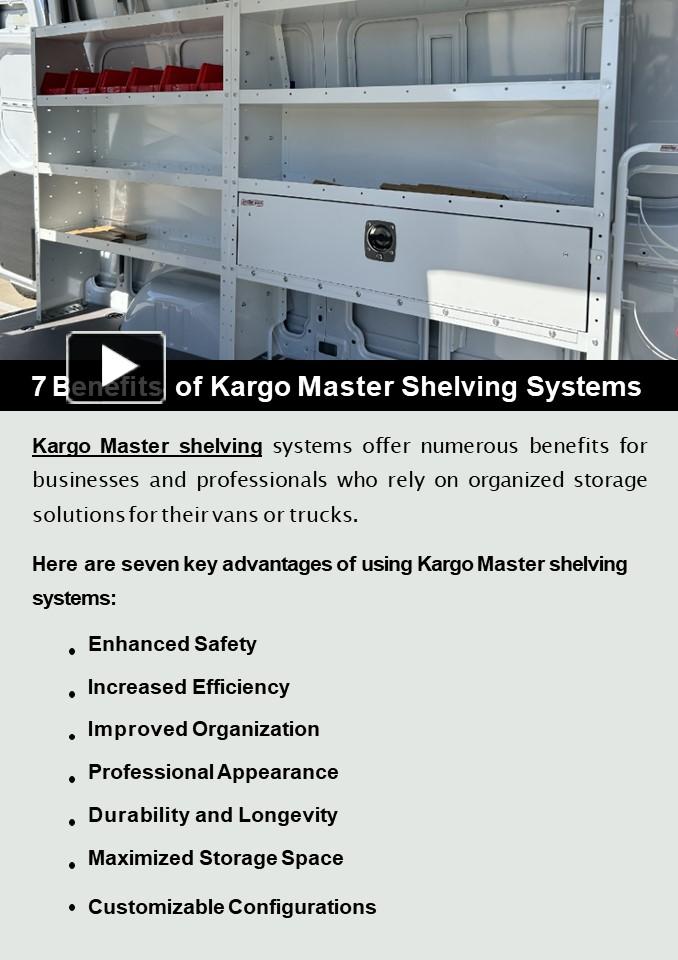 7 Benefits of Kargo Master Shelving Systems presentation | free to download