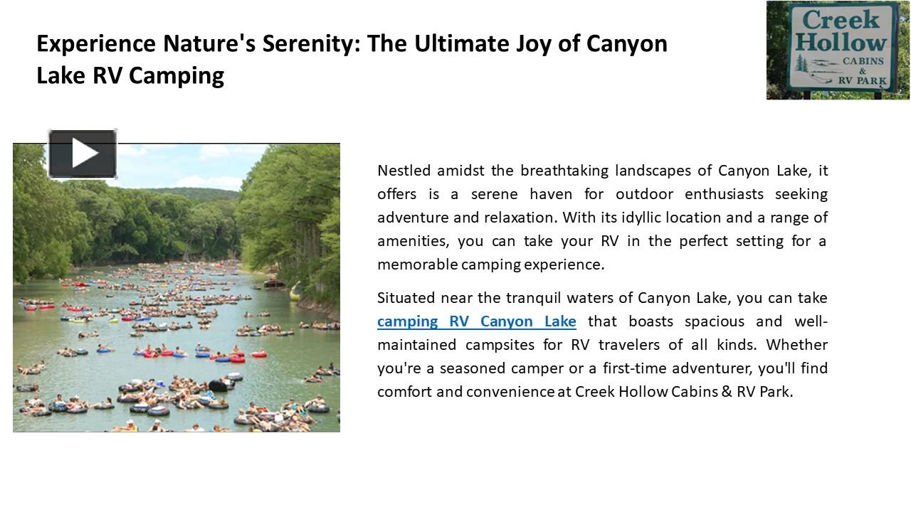 PPT – Experience Nature's Serenity: The Ultimate Joy of Canyon Lake RV ...