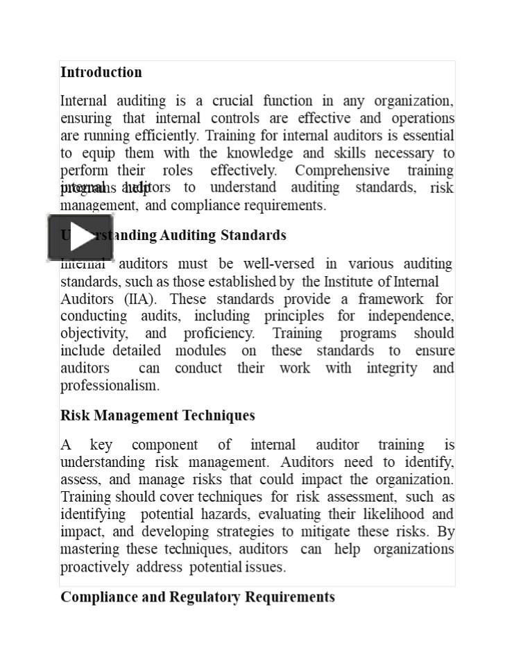 PPT – Internal Auditor Training PowerPoint presentation | free to ...