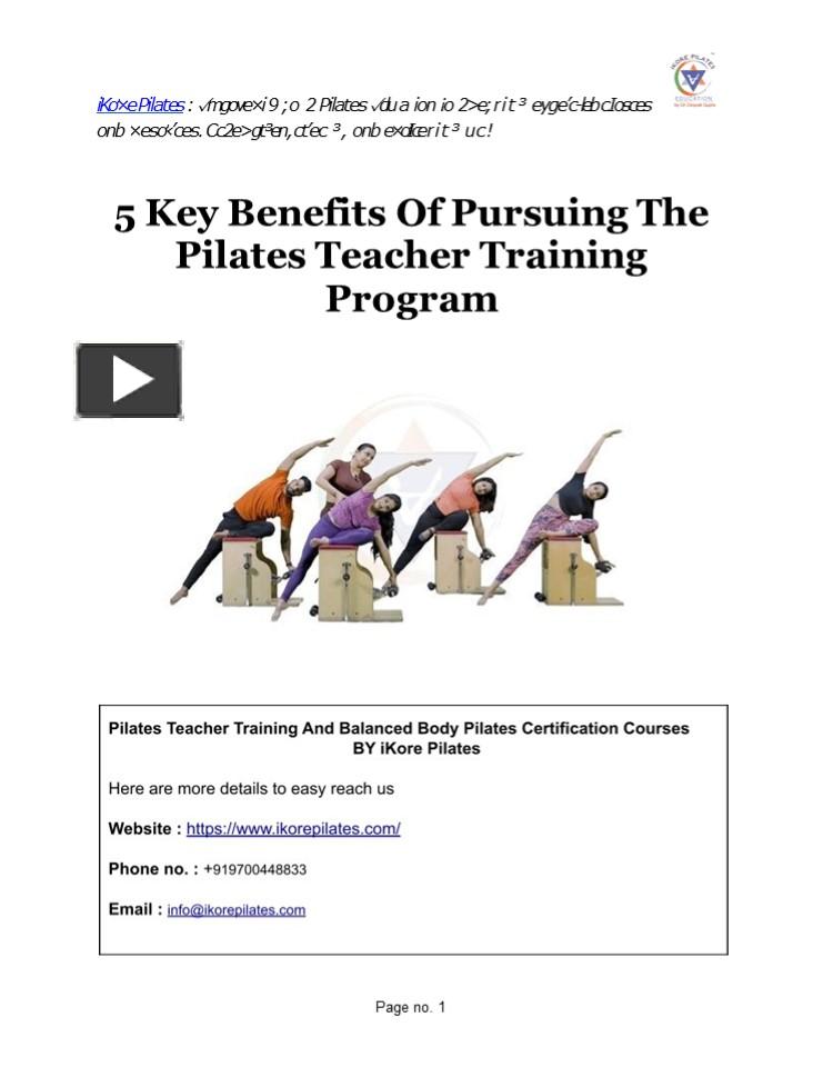 PPT – PDF to explore the Benefits of Pilates Teacher Training Program ...