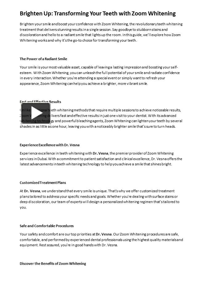 PPT – Brighten Up: Transforming Your Teeth with Zoom Whitening ...