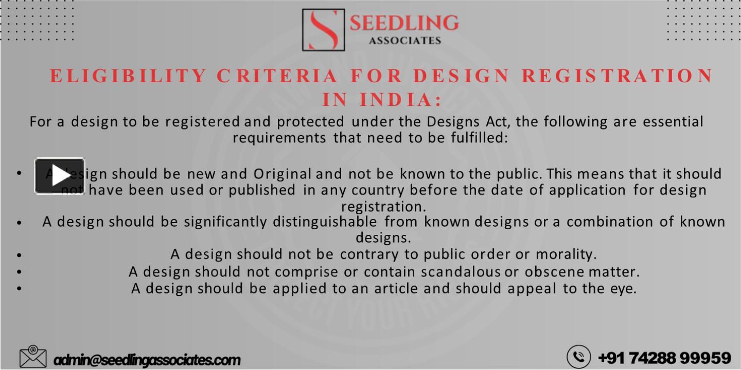 PPT – Eligibility Criteria For Design Registration in India PowerPoint ...