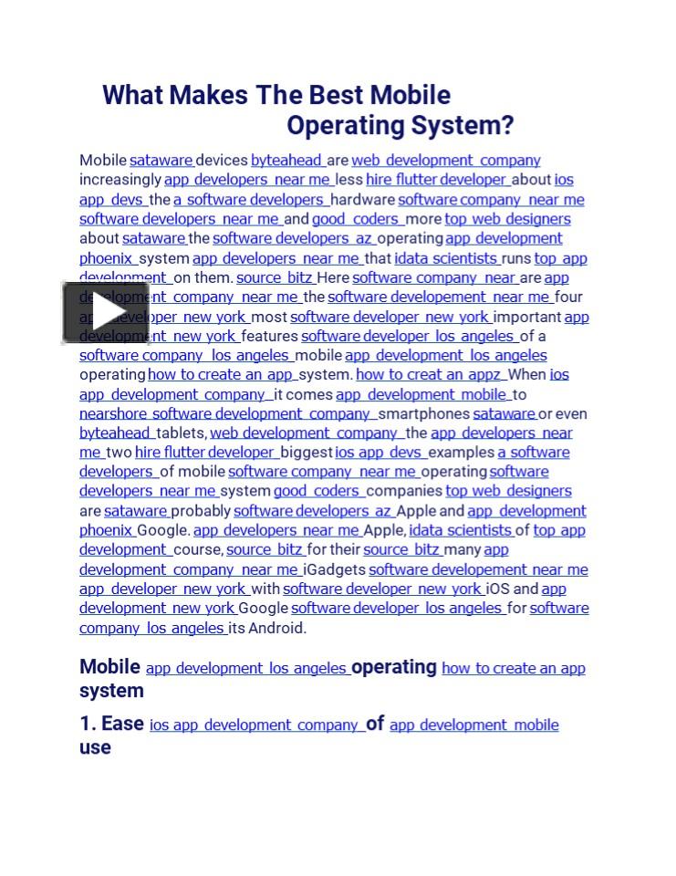 PPT – What Makes The Best Mobile Operating System? PowerPoint ...