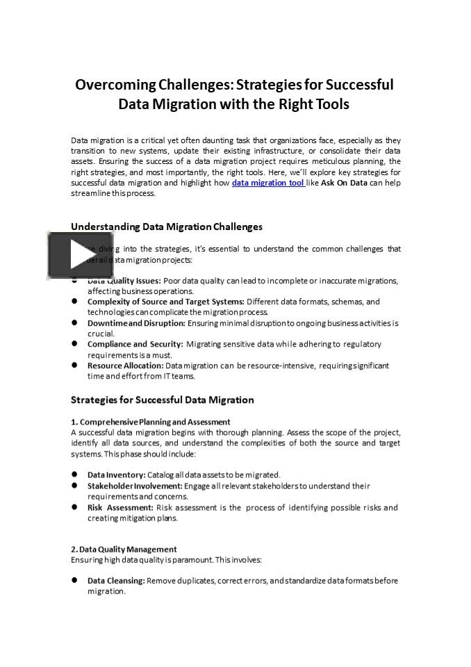 PPT – Strategies for Successful Data Migration with the Right Tools ...
