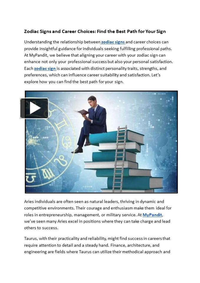 PPT – Zodiac Signs and Career Choices: Find the Best Path for Your Sign ...