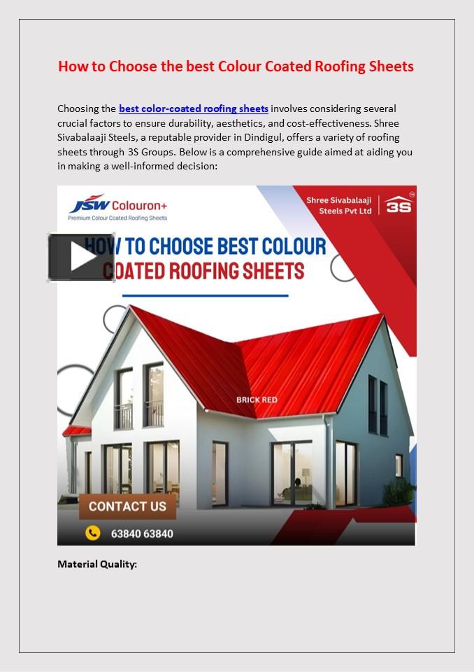 PPT – How to Choose the best Colour Coated Roofing Sheets PowerPoint ...