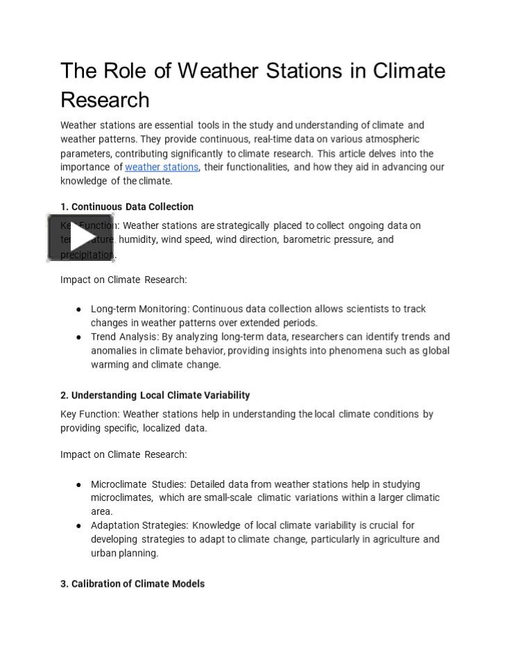 PPT – The Role of Weather Stations in Climate Research PowerPoint ...