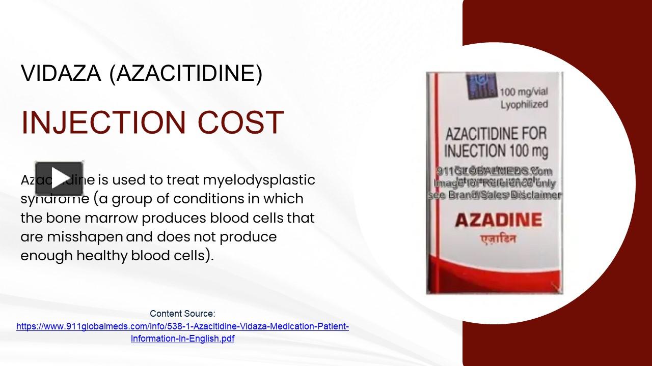 Vidaza (Azacitidine) Injection cost presentation | free to download