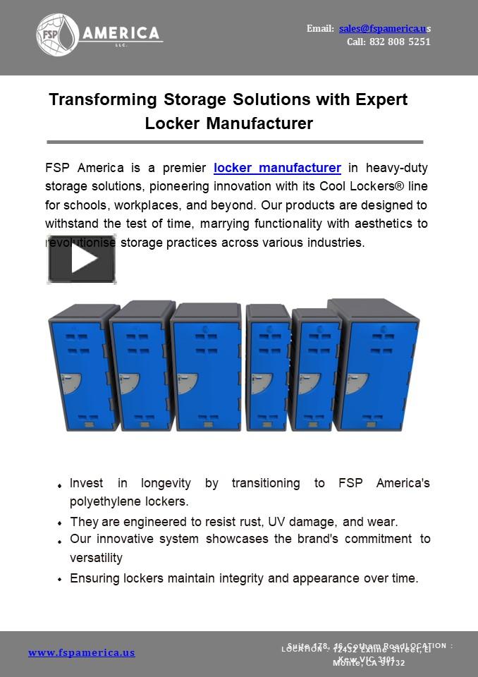 PPT – Transforming Storage Solutions with Expert Locker Manufacturer ...