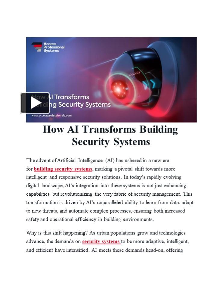 PPT – How AI Transforms Building Security Systems PowerPoint ...