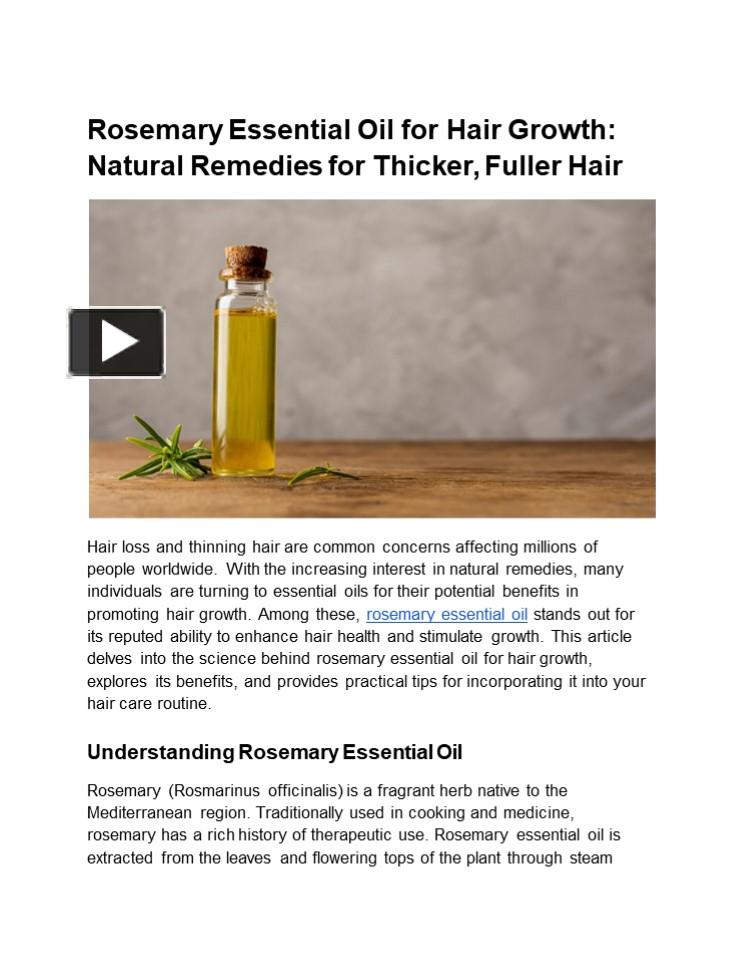 PPT – Rosemary Essential Oil for Hair Growth: Natural Remedies for ...