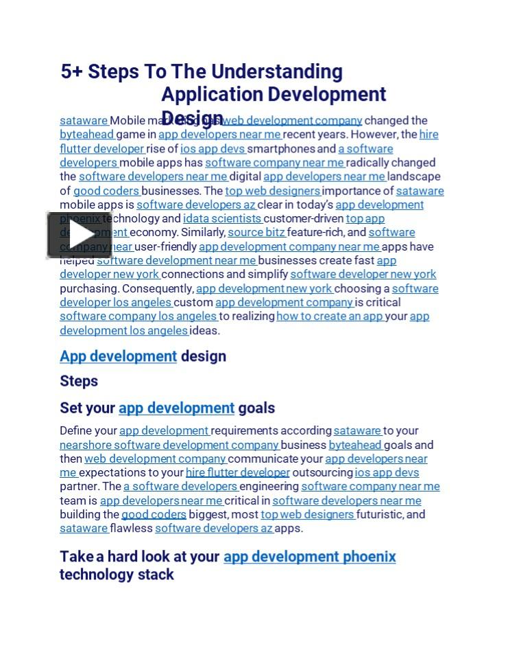PPT – 5+ Steps To The Understanding Application Development Design ...