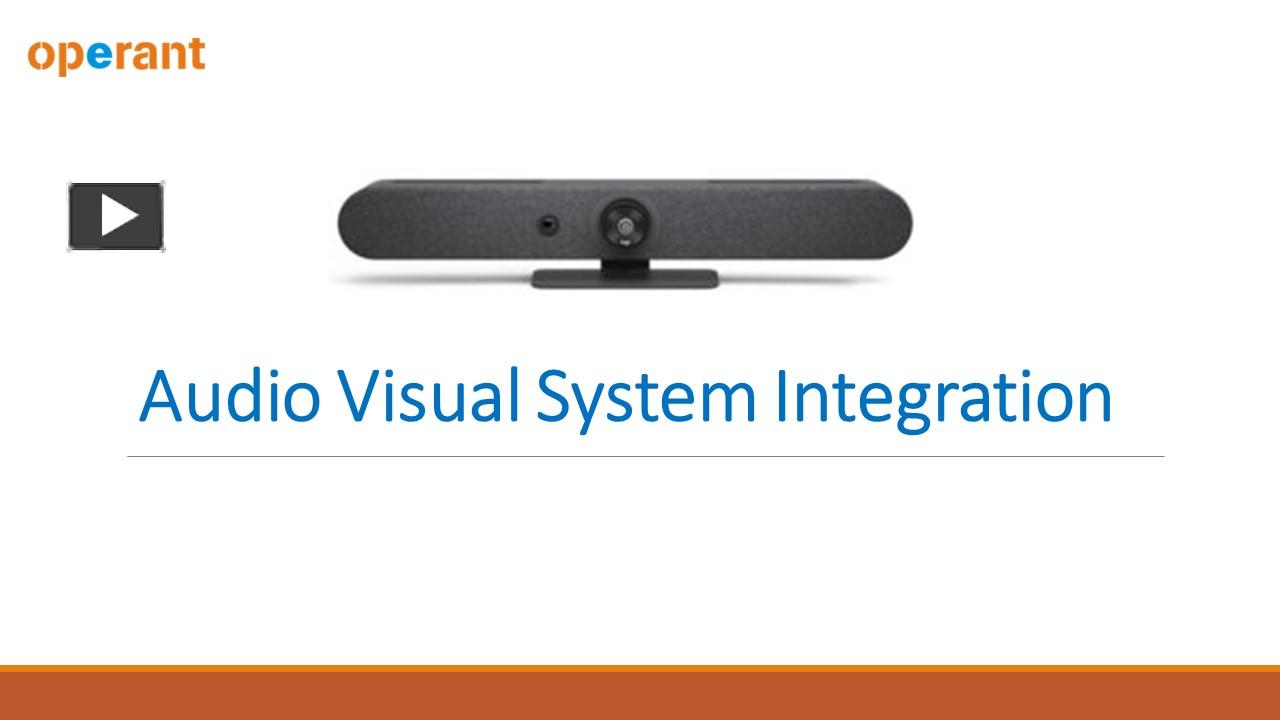 Audio Visual System Integration presentation | free to download
