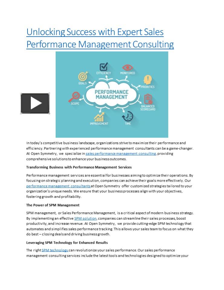 Unlocking Success with Expert Sales Performance Management Consulting ...