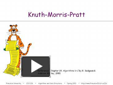 PPT – Knuth-Morris-Pratt PowerPoint presentation | free to download ...