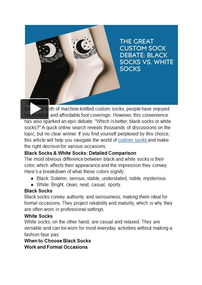 The Great Custom Sock Debate: Black Socks vs. White Socks presentation ...