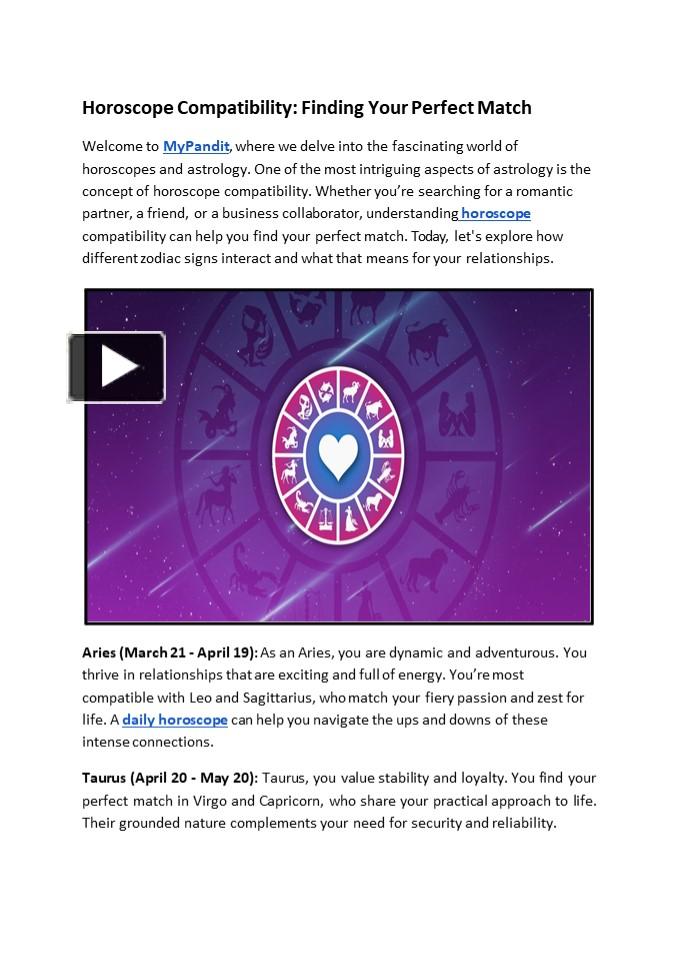 PPT – Horoscope Compatibility: Finding Your Perfect Match PowerPoint ...